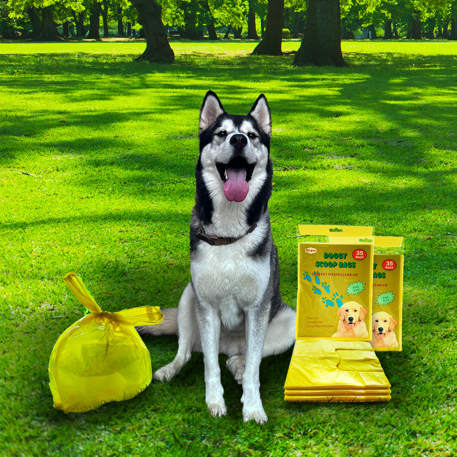 1 Case Of Doggy Scoop Bags Dog Poop Bags With Handles Easy To Tie